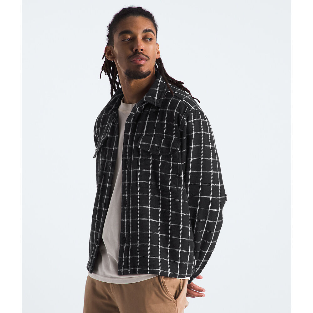 Men's Valley Twill Utility Shacket TNF BLACK GRID LARGE PLAID | The ...
