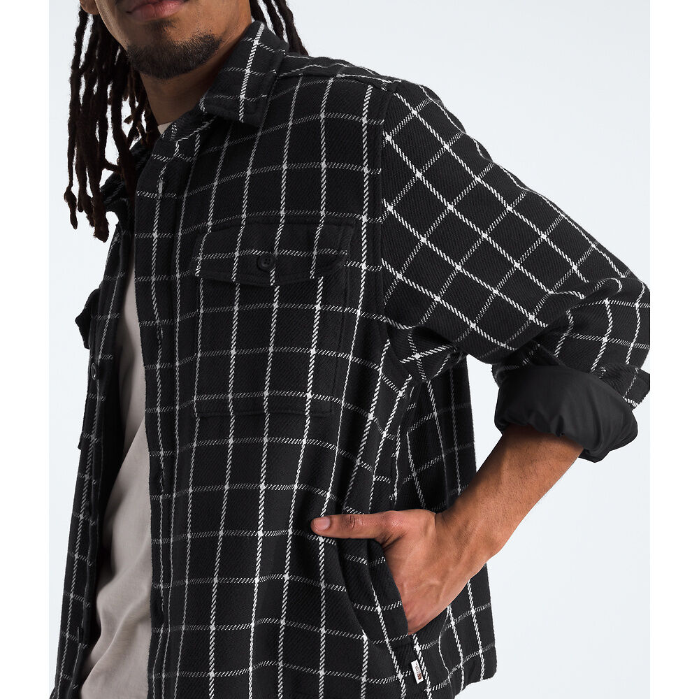 Men's Valley Twill Utility Shacket TNF BLACK GRID LARGE PLAID | The ...